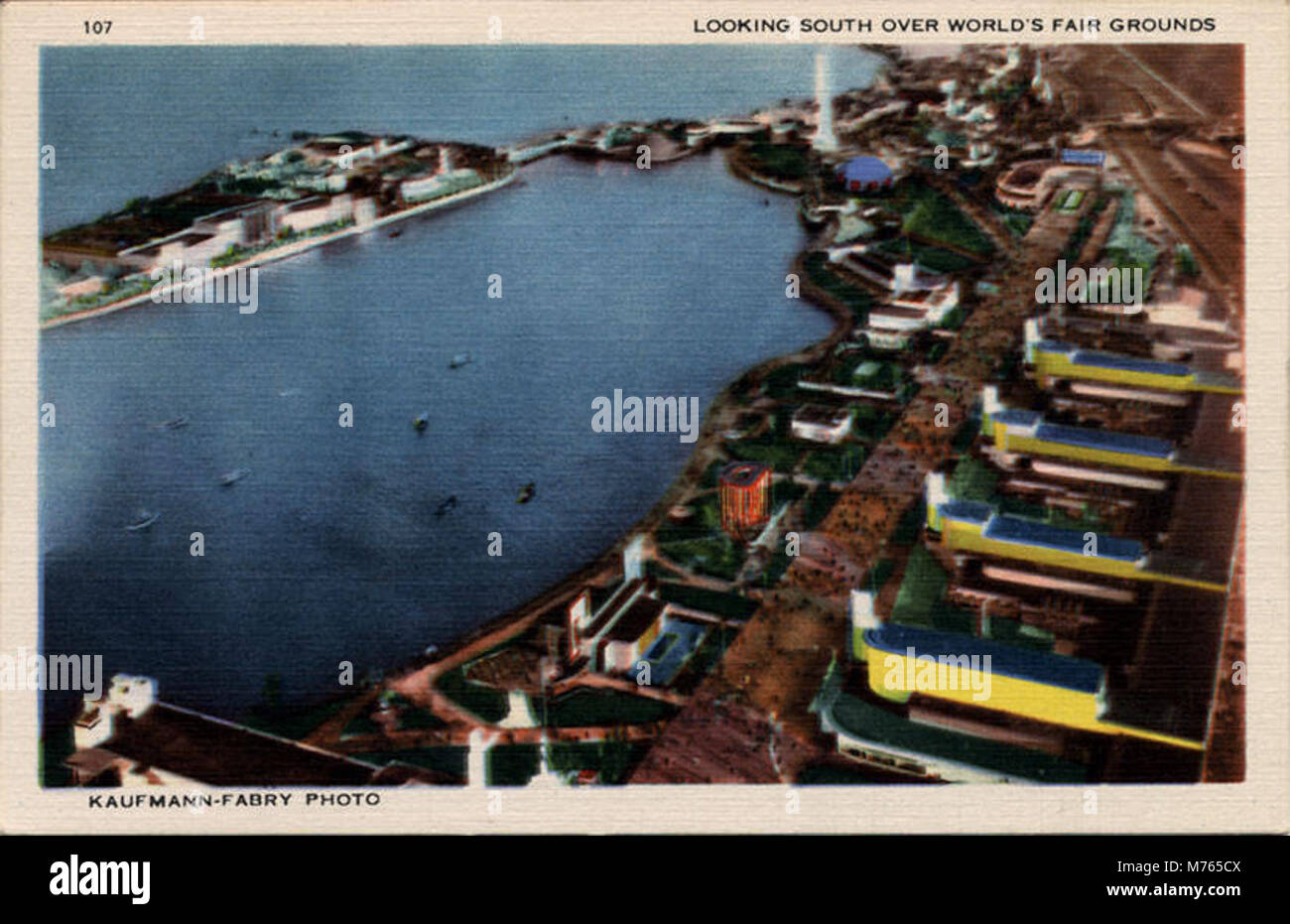 This image shows a view looking south over the World's Fair Grounds ...