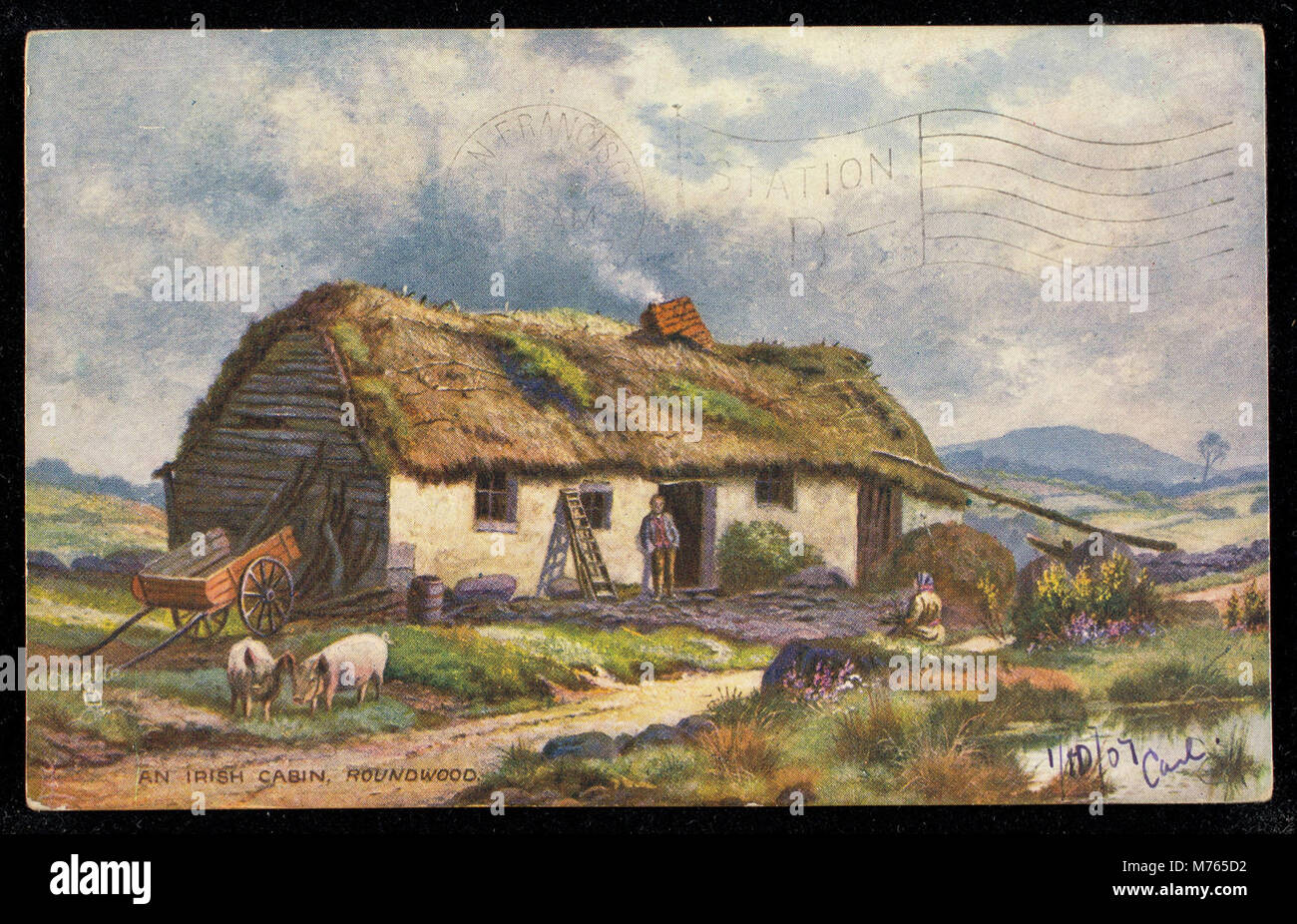A traditional Irish cabin located in Roundwood, Ireland, showcasing the ...