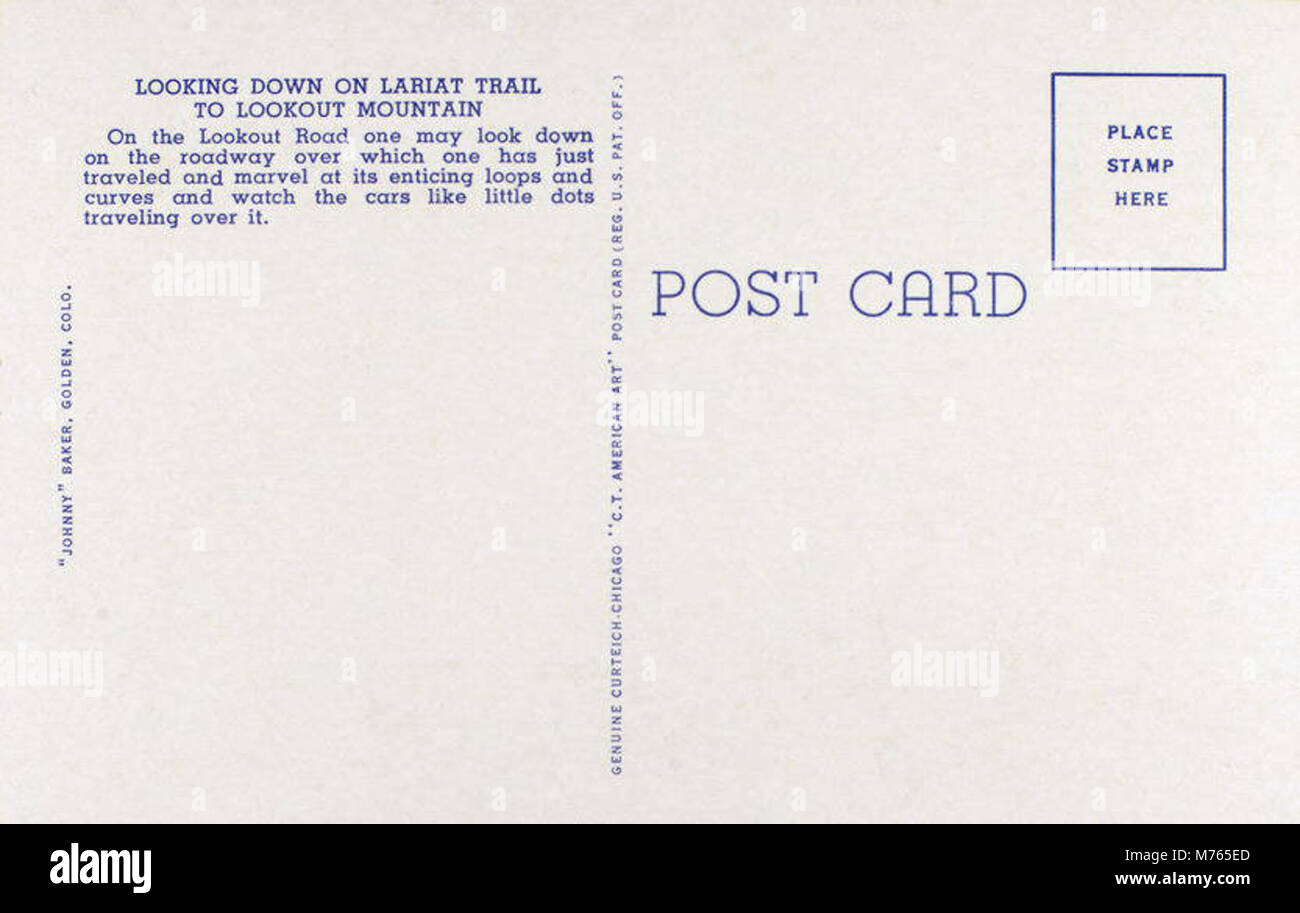 Lookout Mountain CO - Looking Down on Lariat Trail from Summit (NBY ...