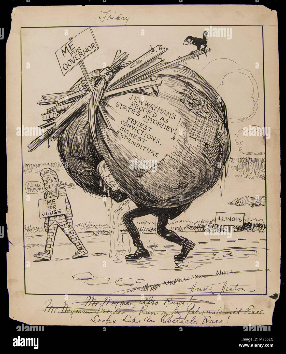 The image humorously depicts John Wayman weighed down by excessive ...