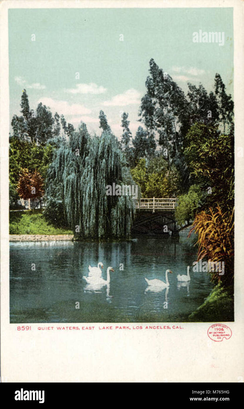 A peaceful view of East Lake Park in Los Angeles, California ...