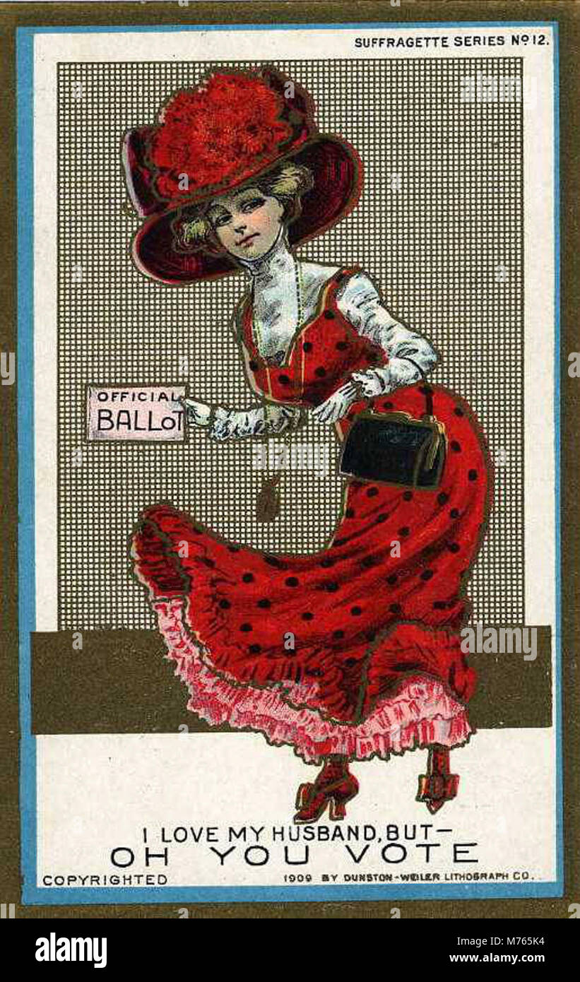 A collection of 16 pieces of comic suffrage-themed artwork ...