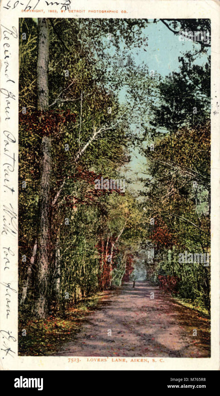 A photograph of Lovers' Lane in Aiken, South Carolina, capturing the ...
