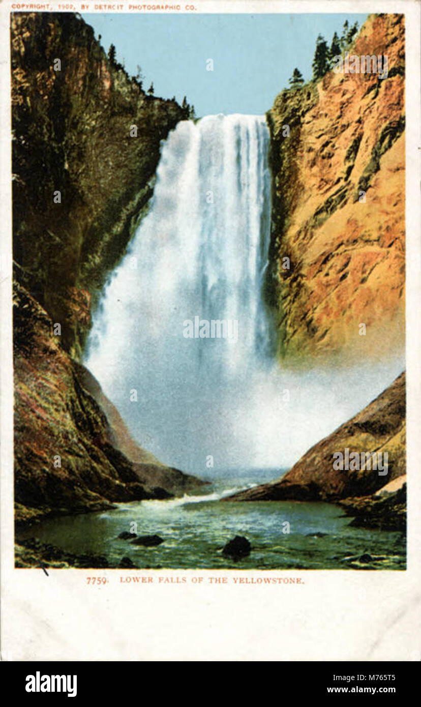 The Lower Falls of the Yellowstone River, located in Yellowstone ...