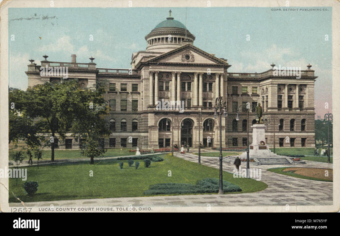 A historic photograph of the Lucas County Court House, showcasing its ...