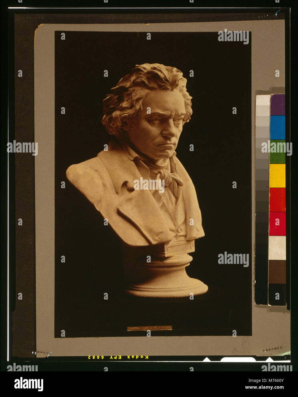 This image shows a study of Ludwig van Beethoven based on a life mask ...