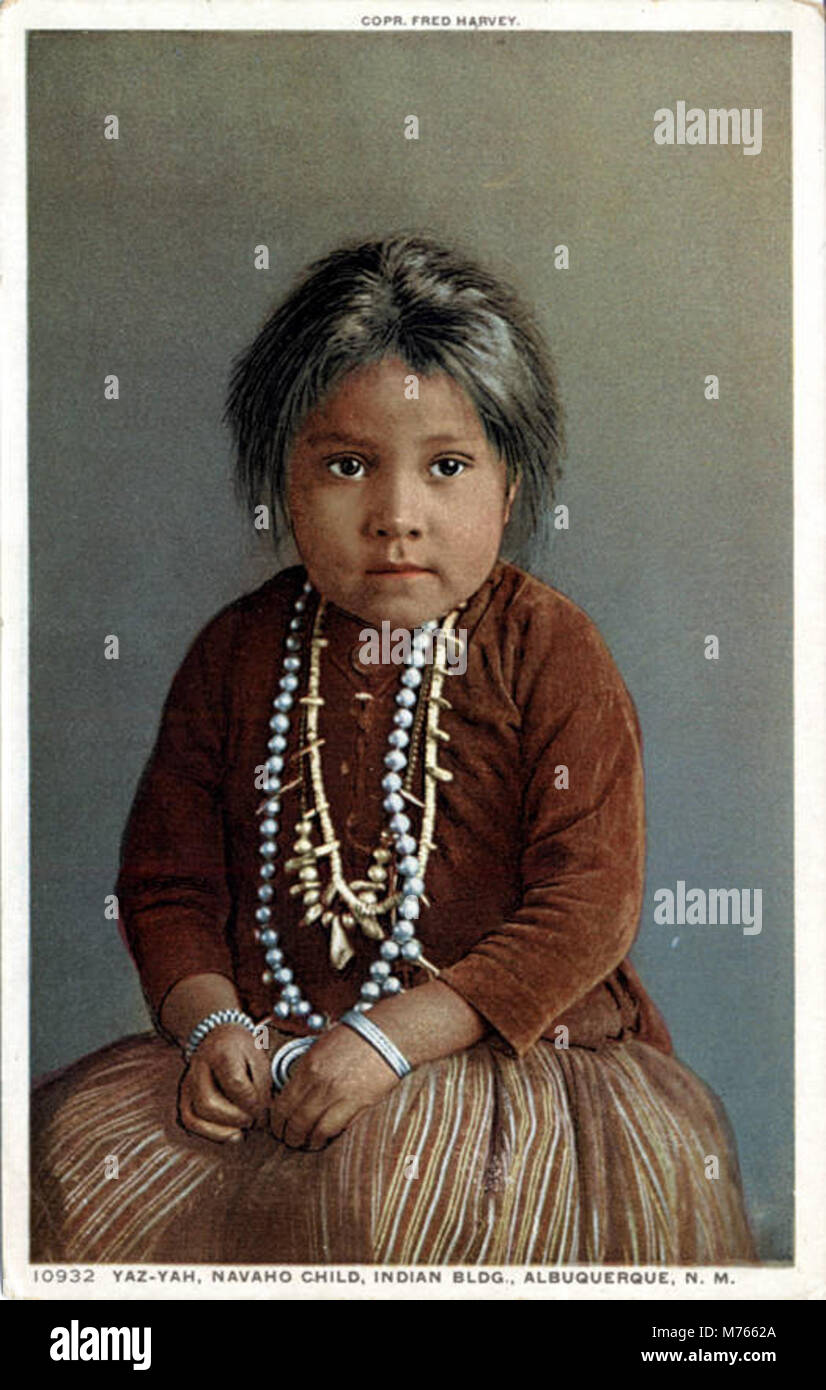 A portrait of Yaz-Yah, a Navajo child, from the Indian Building at the ...