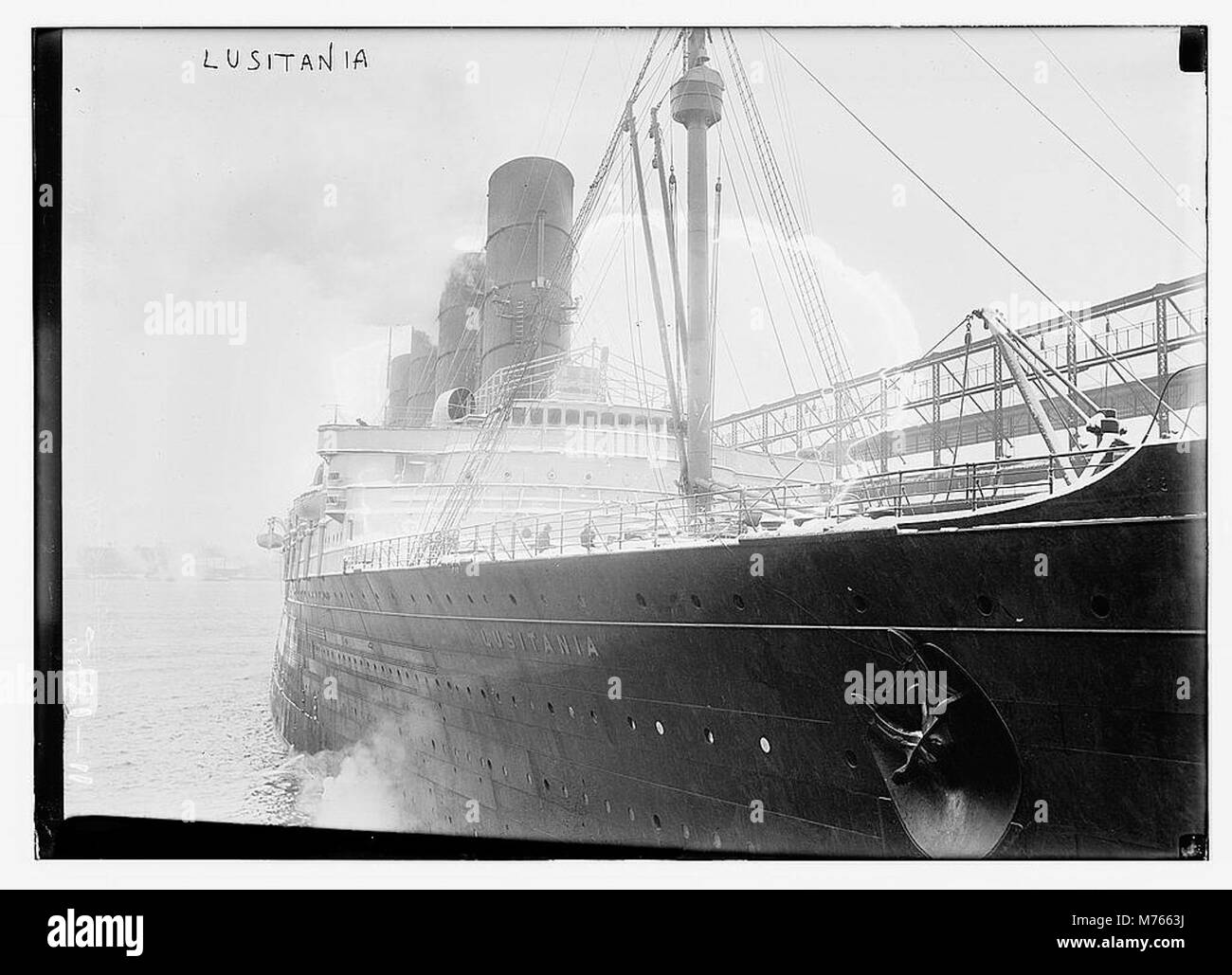 The RMS Lusitania, a British ocean liner sunk by a German U-boat in ...