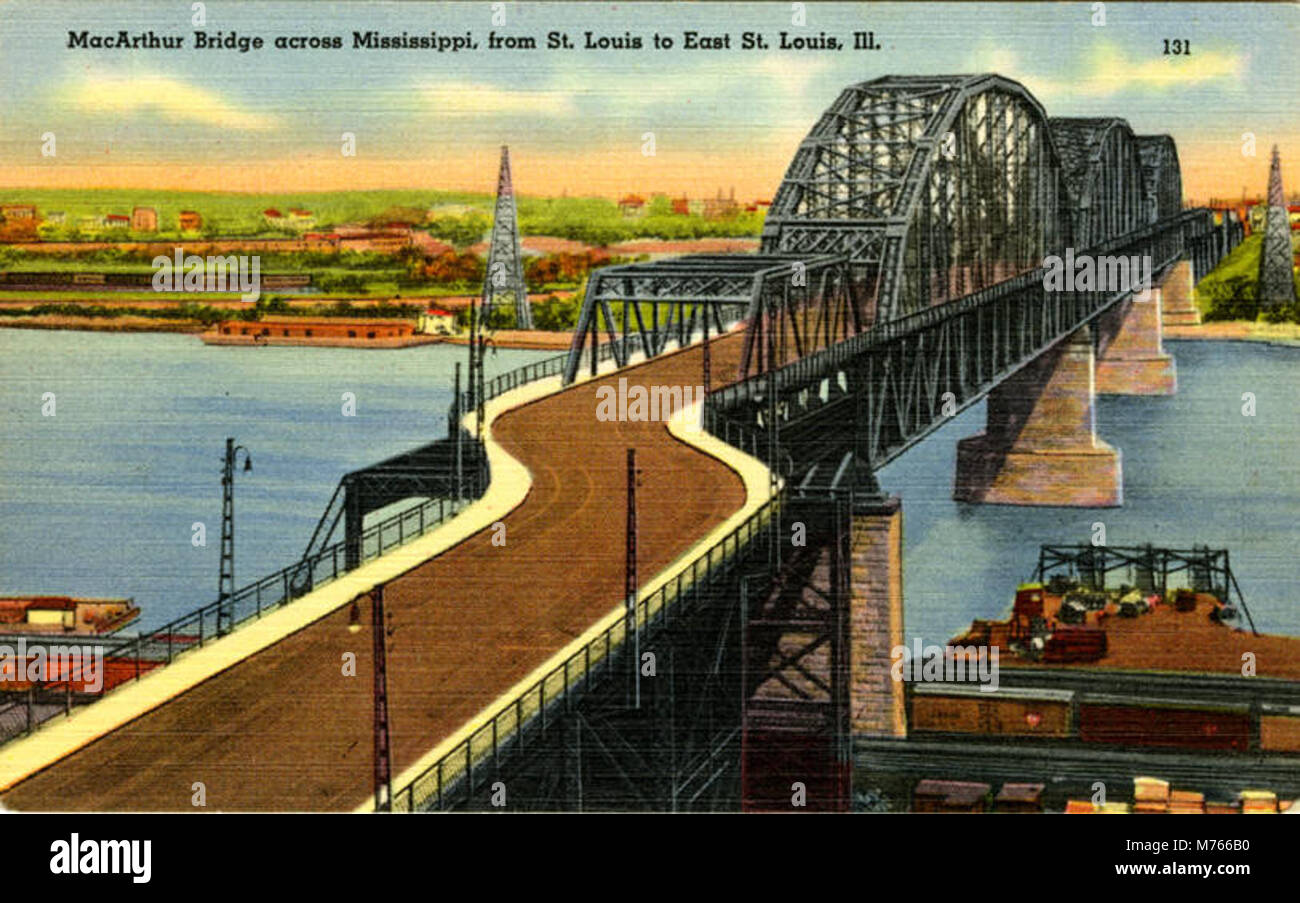 This image shows the MacArthur Bridge, also known as the Municipal ...