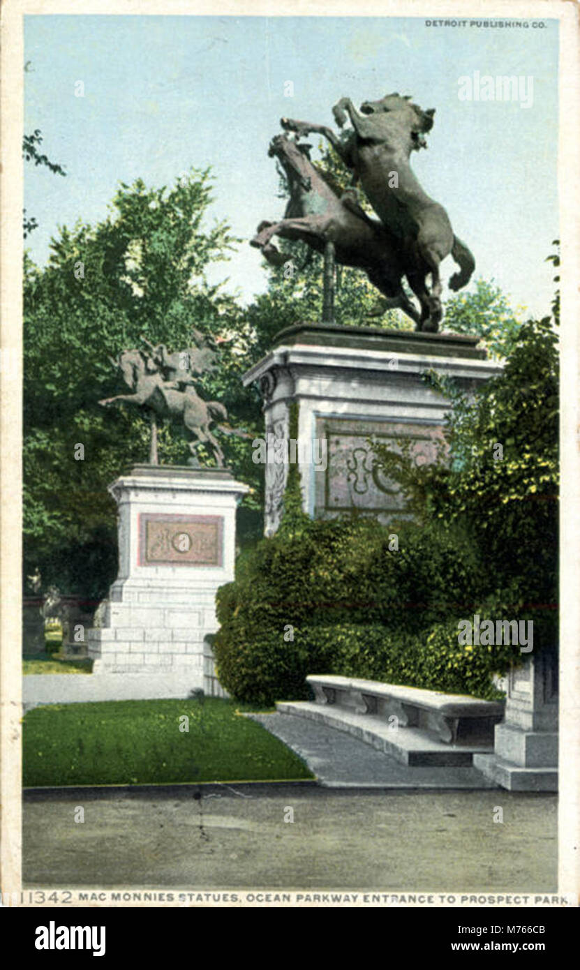 The Mac Monnies statues, located at the entrance to Prospect Park on ...