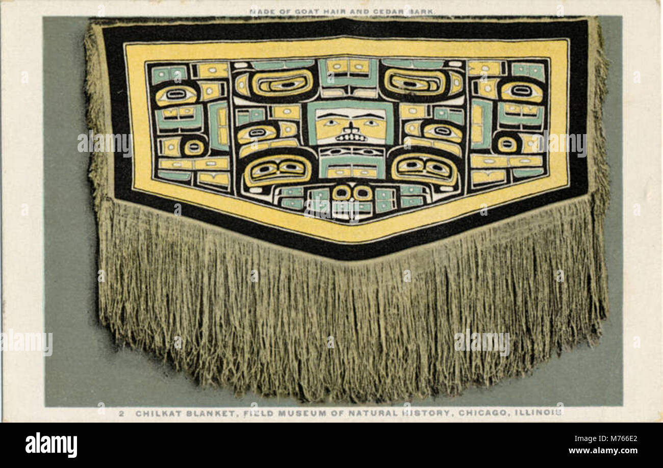 This Chilkat blanket, crafted from goat hair and cedar bark, is a ...