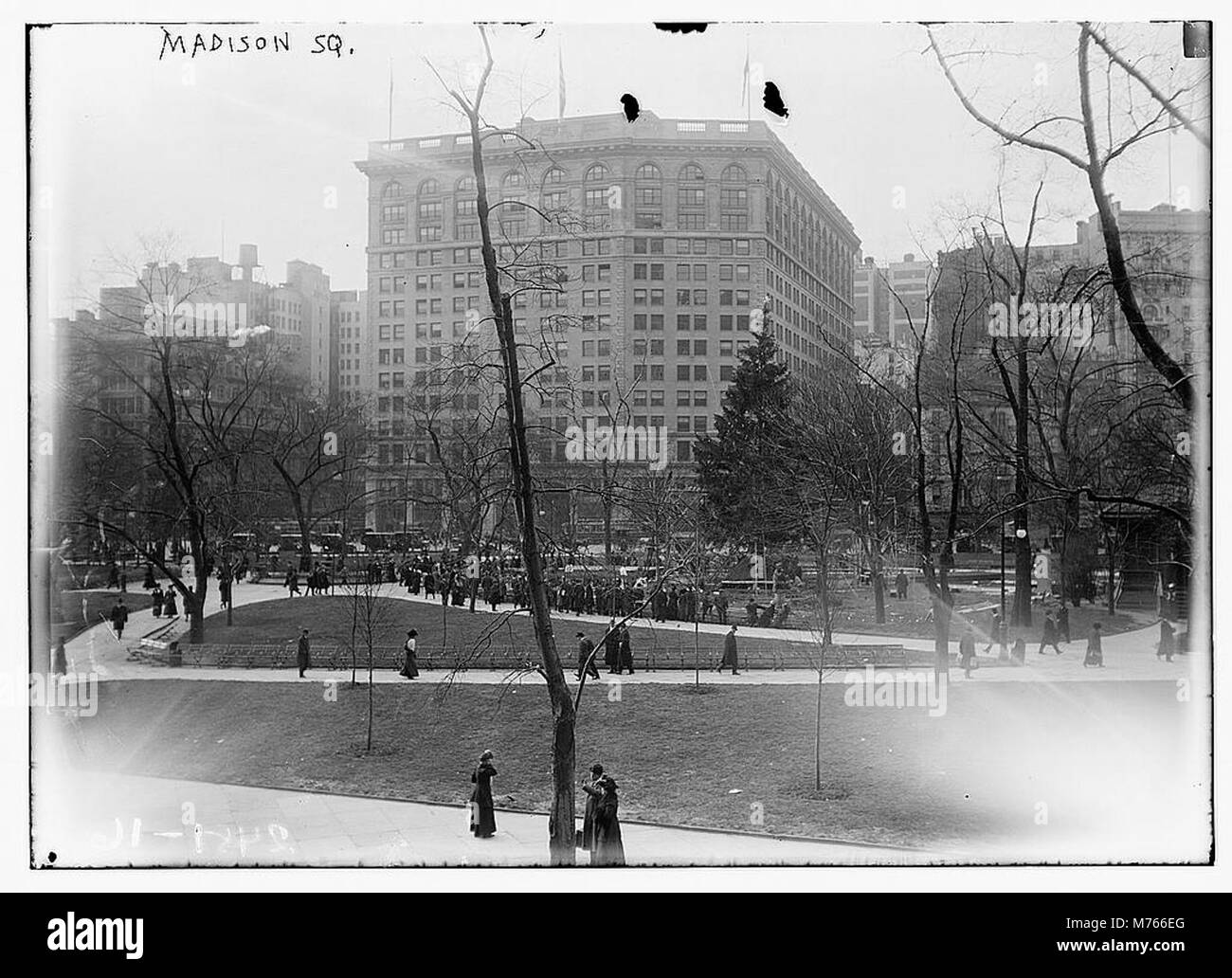 A historic image of Madison Square in New York City, an iconic public ...