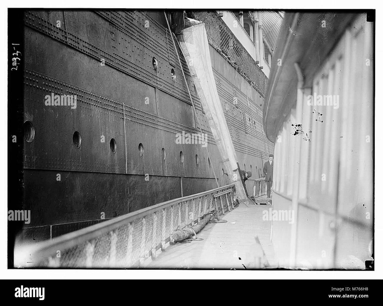 A photograph of a mail chute from the RMS Lusitania, the British ocean ...