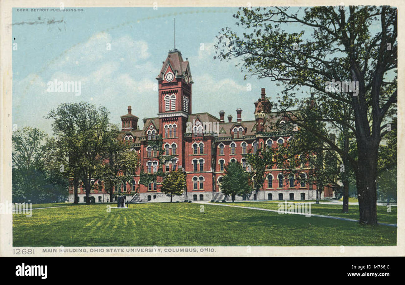 A photograph of the Main Building at Ohio State University, showcasing ...
