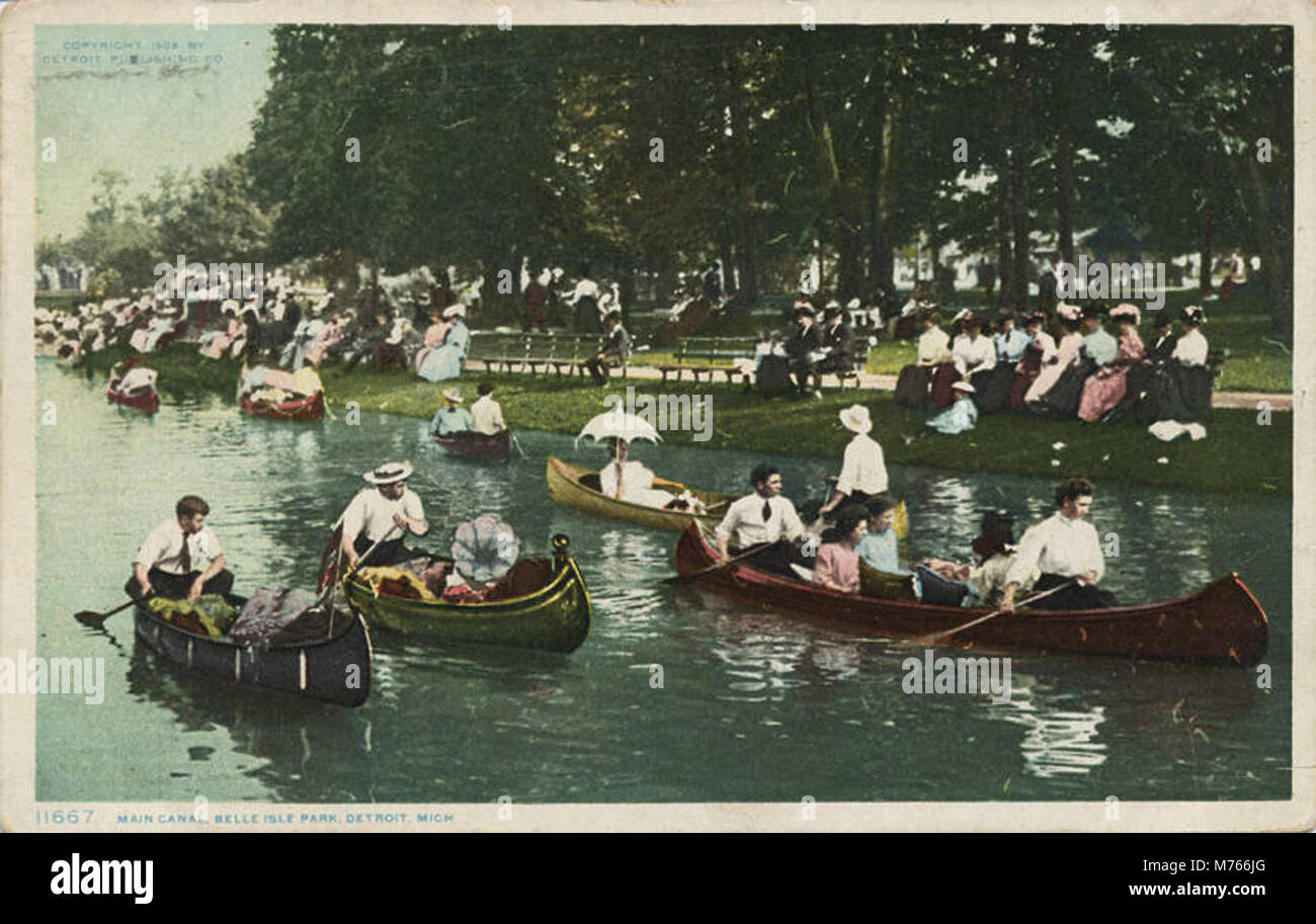 A photograph of the Main Canal in Belle Isle Park, Detroit, showcasing ...
