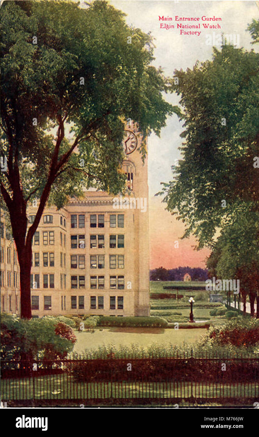 This drawing features the main entrance garden of the Elgin National ...