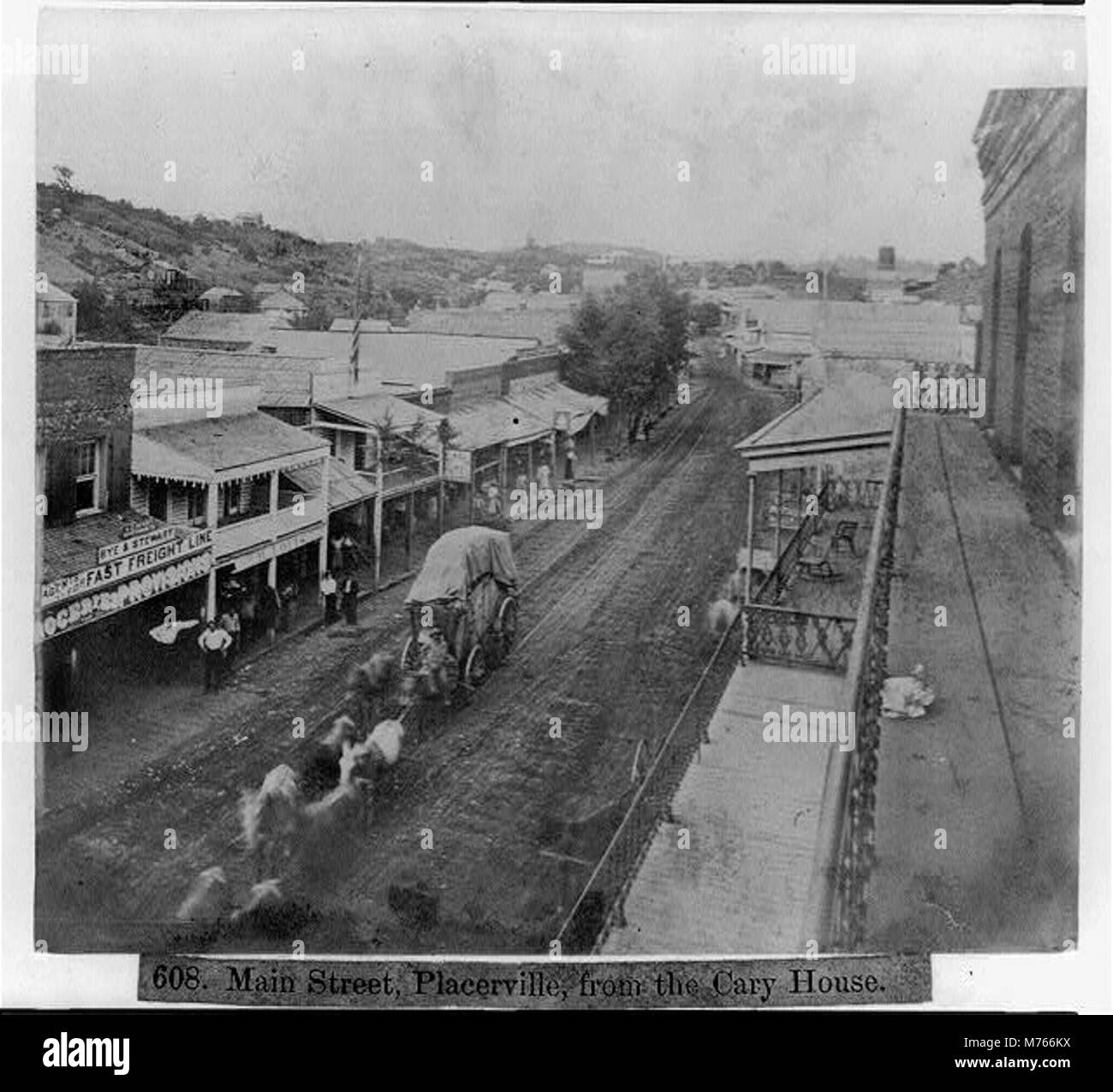 This historical photograph captures Main Street in Placerville ...