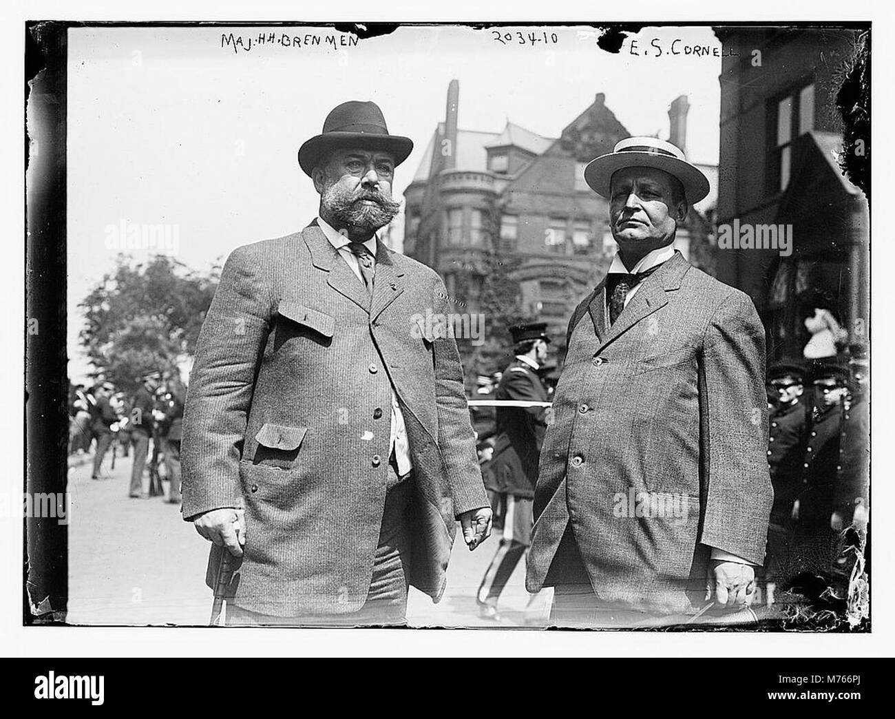 A photograph featuring Major H.H. Brenmen and E.S. Cornell, two figures ...