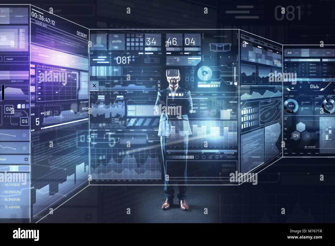 Confident programmer standing with his arms crossed and thinking Stock ...