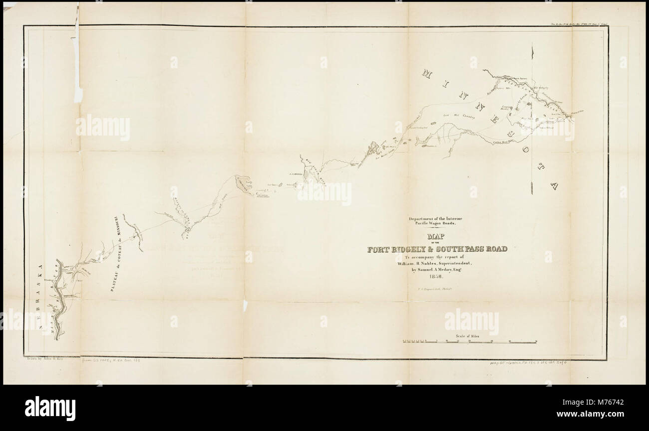 The map from 1859 depicts the Pacific wagon roads, which were vital for ...