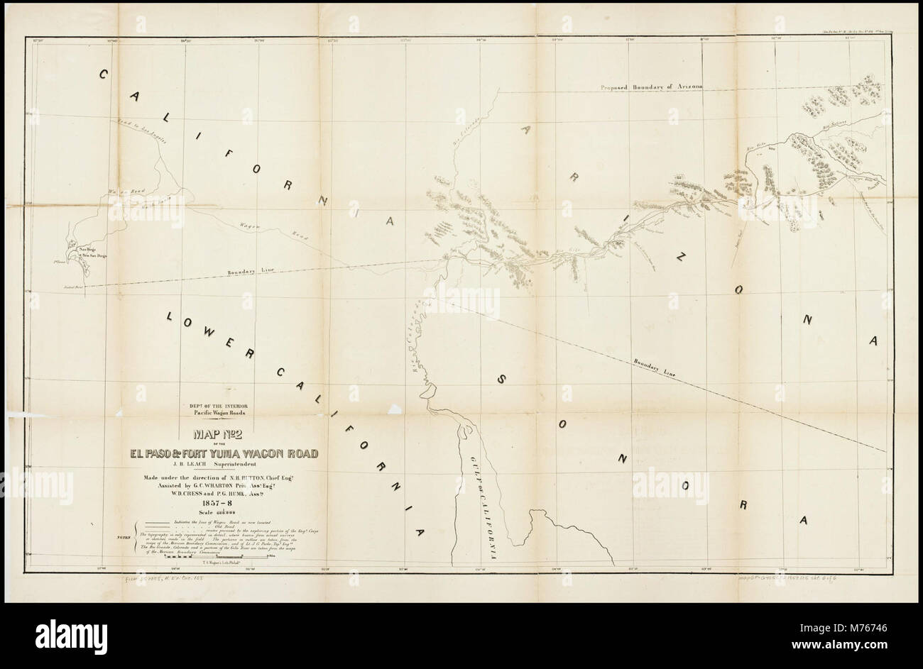 A map of the Pacific wagon roads from 1859, illustrating the routes ...