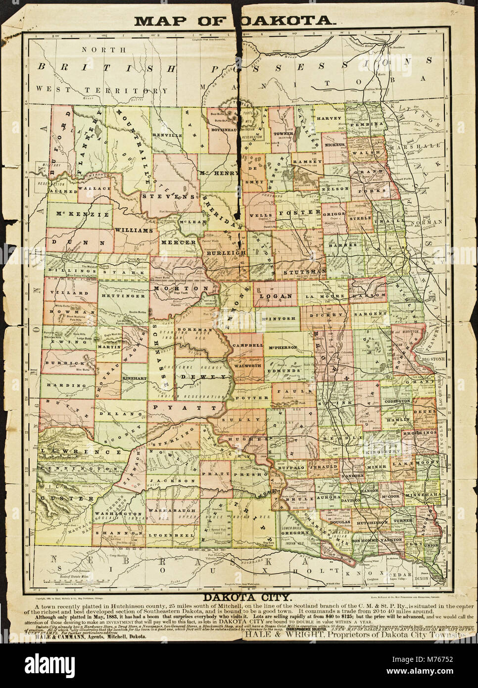 Map of dakota hi-res stock photography and images - Alamy