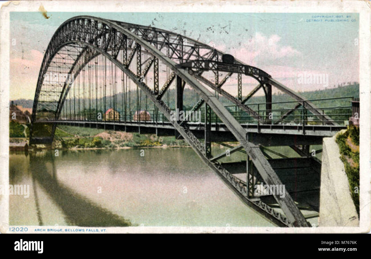 The Arch Bridge is a notable structure, captured in a historical ...