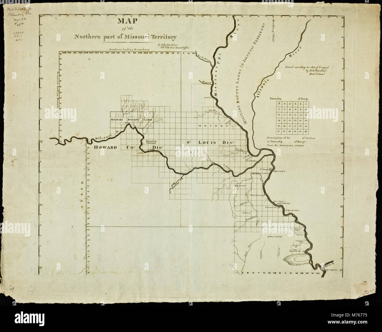 Map Of The Northern Part Of Missouri High Resolution Stock Photography ...