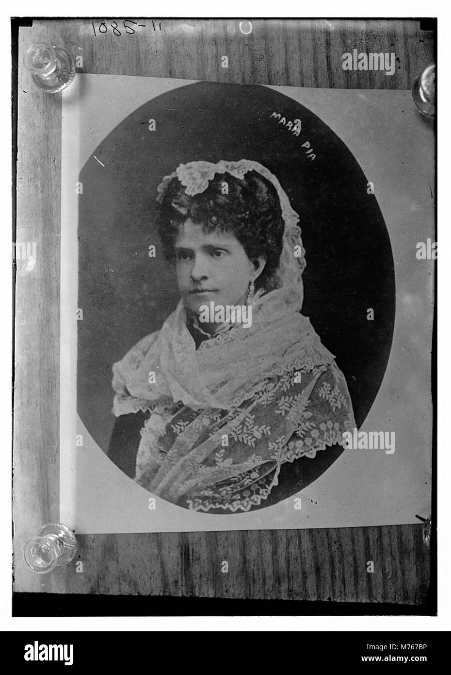 A historical portrait of Maria Pia, highlighting her royal status and ...