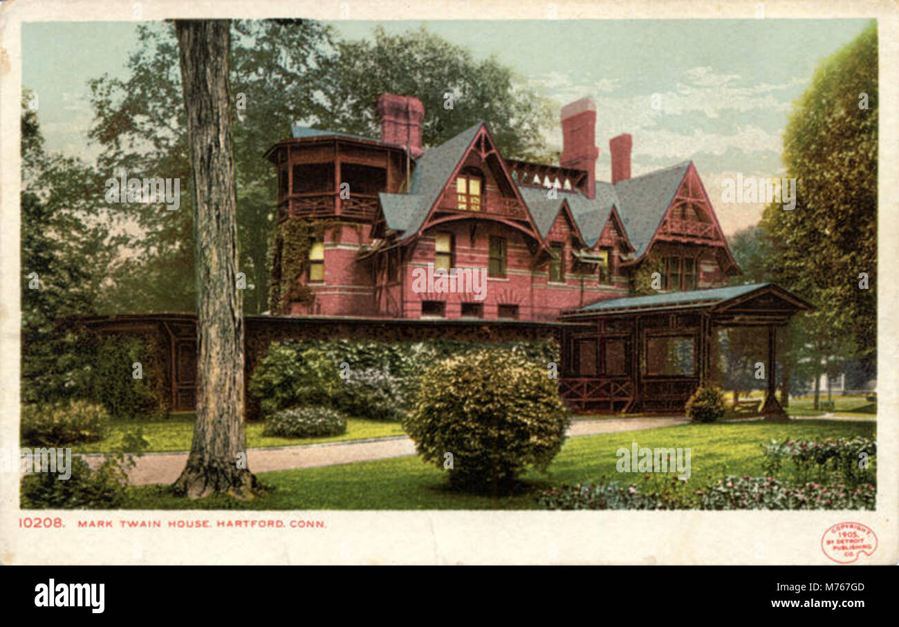 A photograph of the Mark Twain House, the home of famous American ...