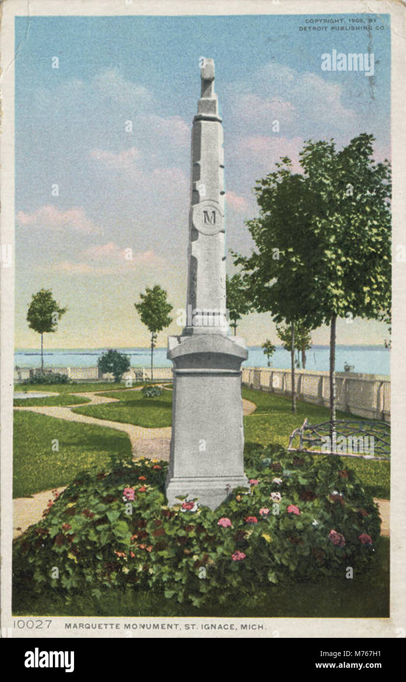 The Marquette Monument, a historical landmark honoring the French ...