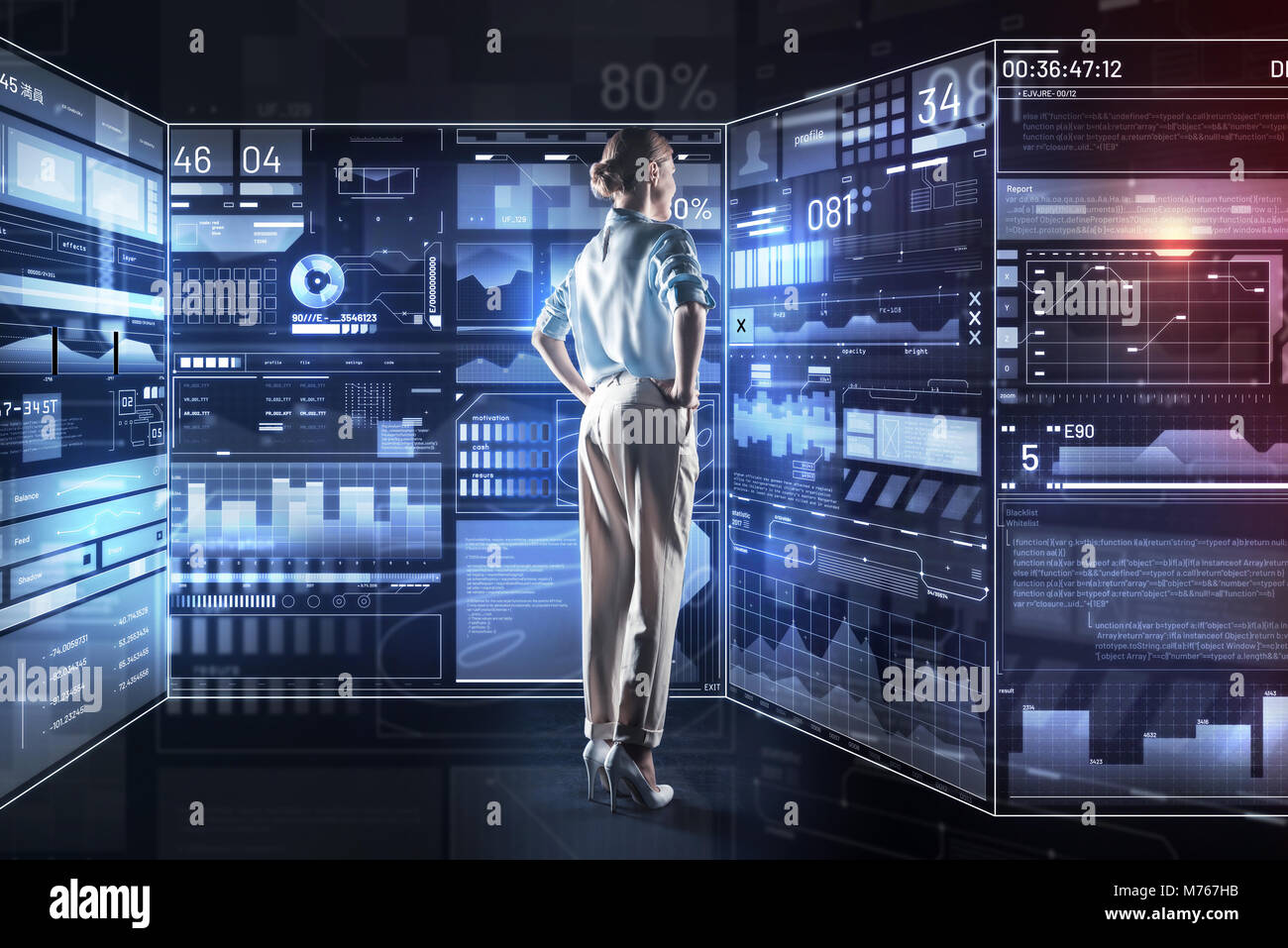 Experienced programmer looking at the screen and feeling confident ...