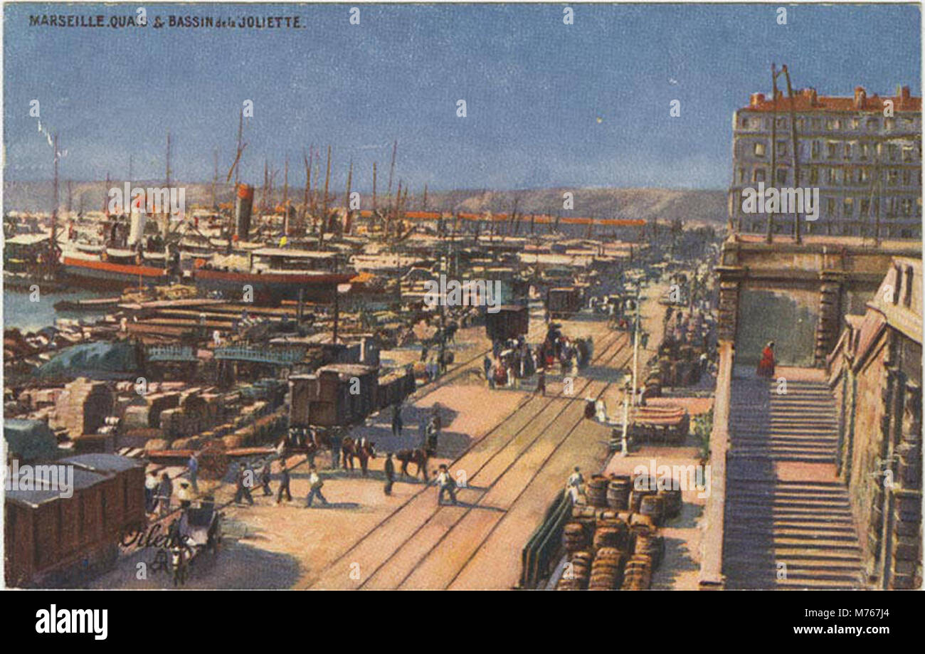 A view of the Quais and Bassin de la Joliette in Marseille, France ...