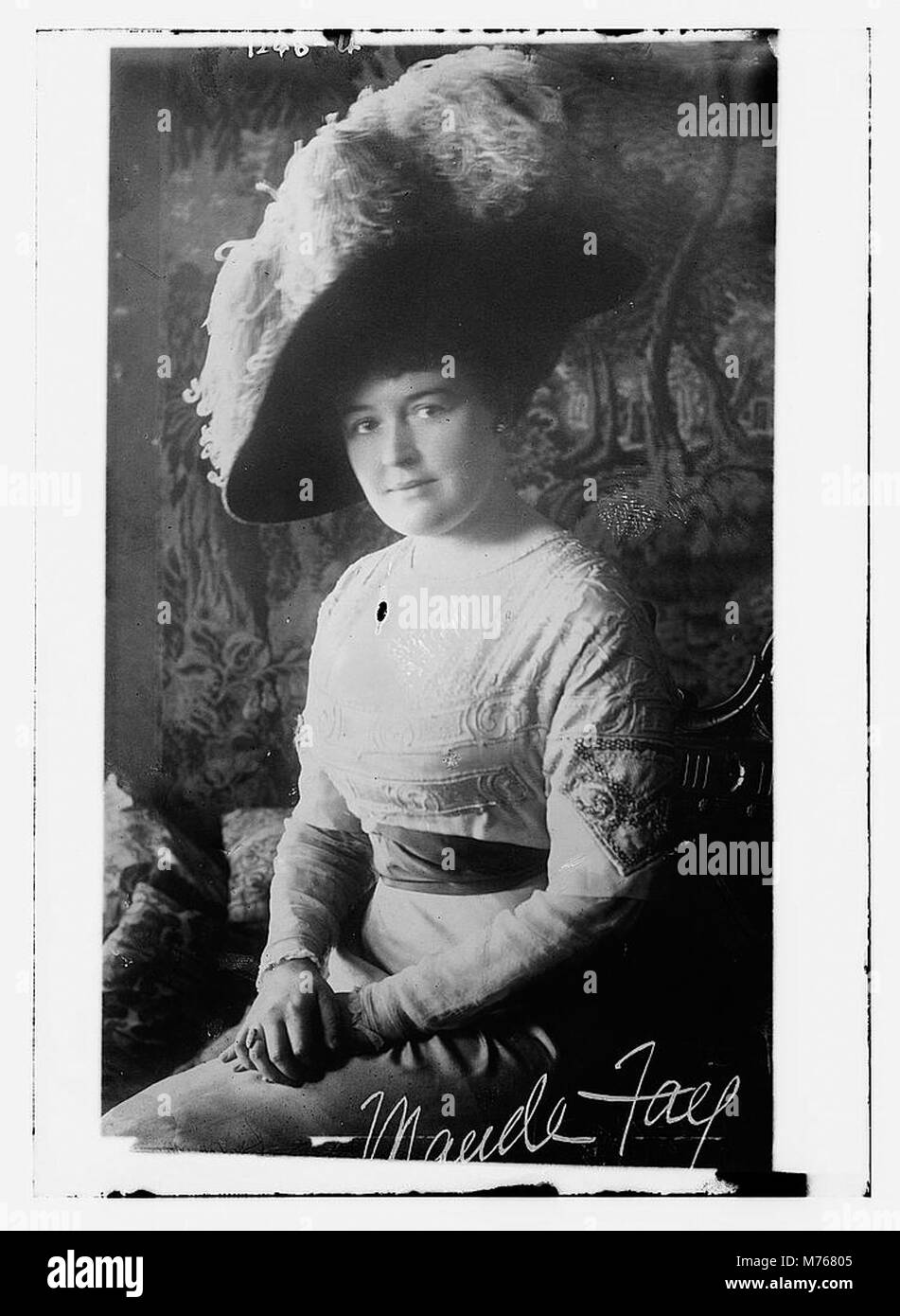 A portrait of Maude Fay, an early 20th-century actress. The image ...