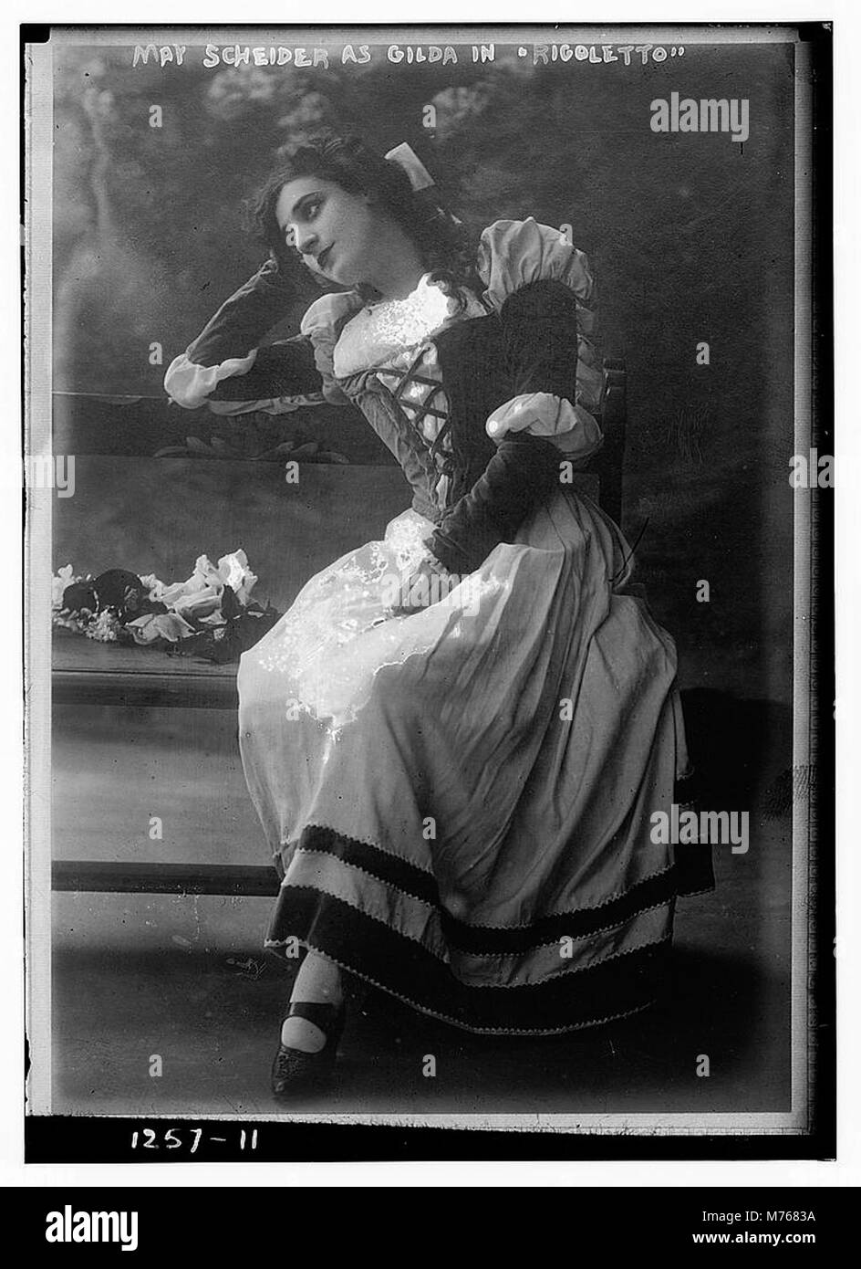 A theatrical photograph of May Scheider in her role as Gilda in Verdi’s ...