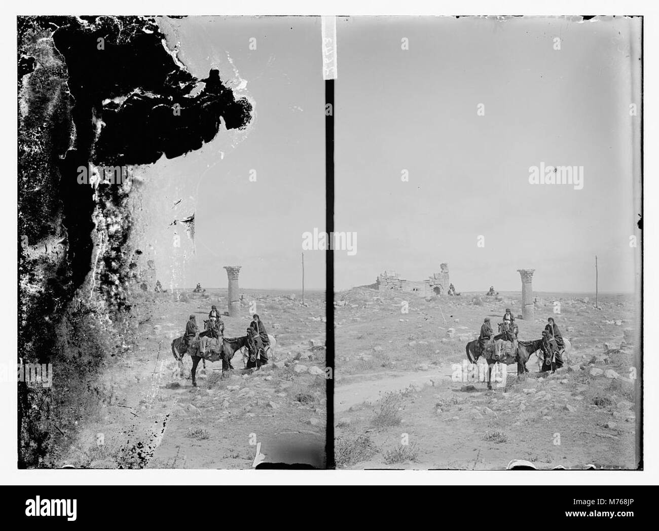Men on horseback among ruins at Amman, Jordan LOC matpc.09342 Stock ...