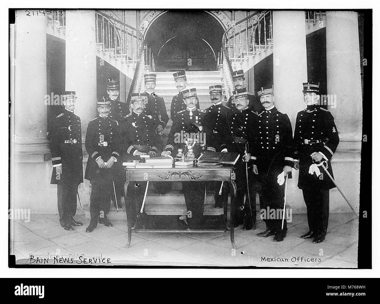 A photograph of a group of Mexican officers, likely from the early 20th ...