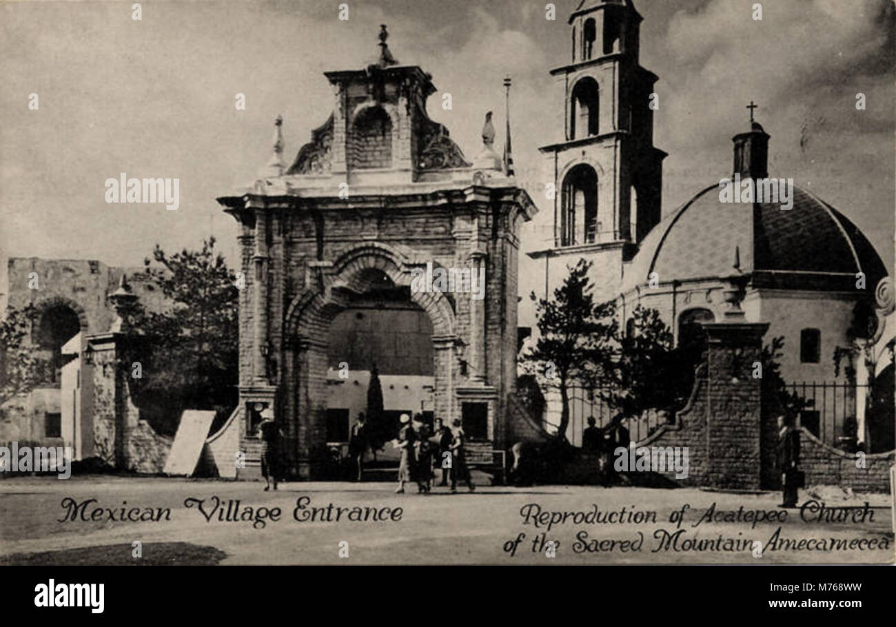 A photograph capturing a traditional Mexican village scene ...