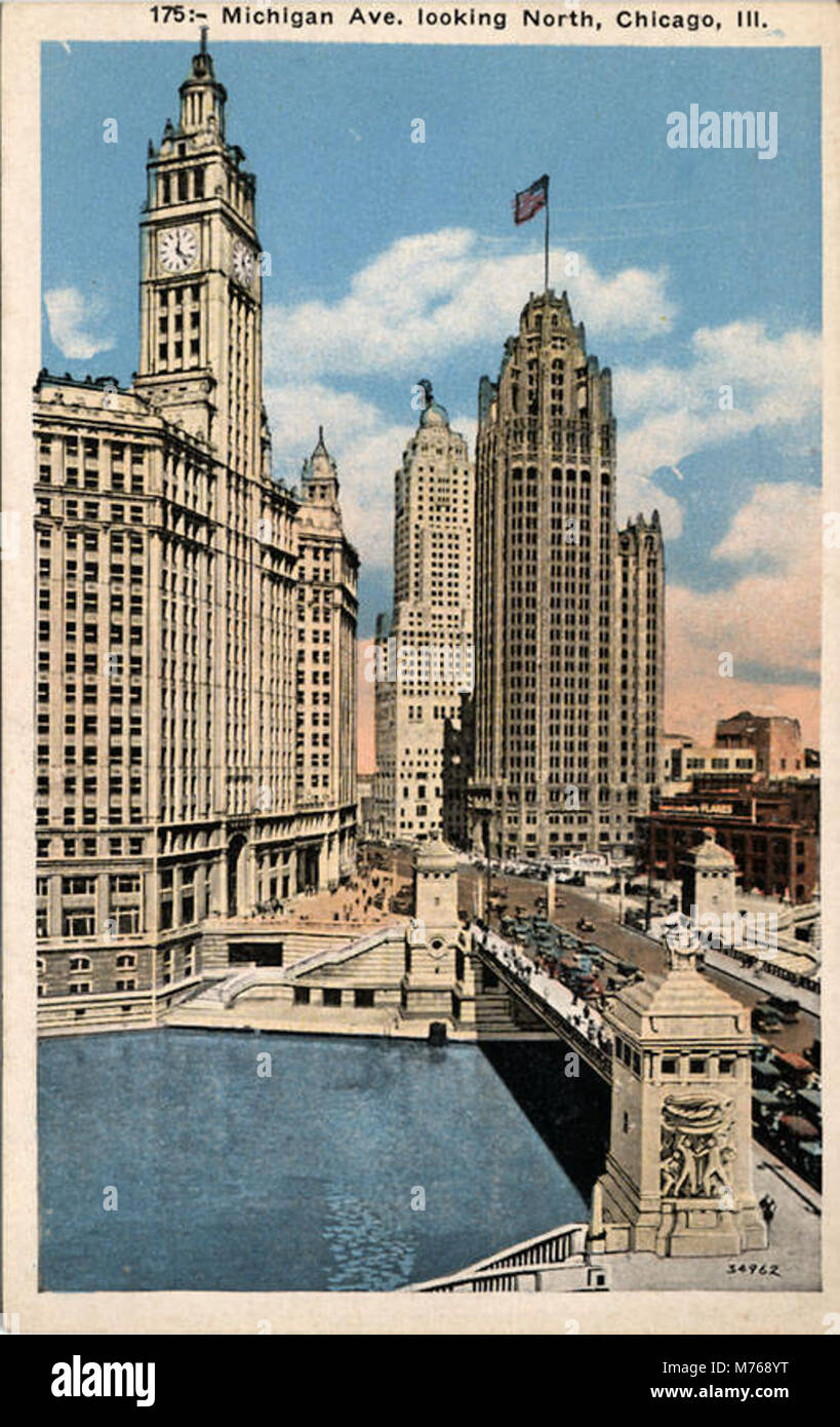 A historical photograph of Michigan Avenue in Chicago, Illinois ...