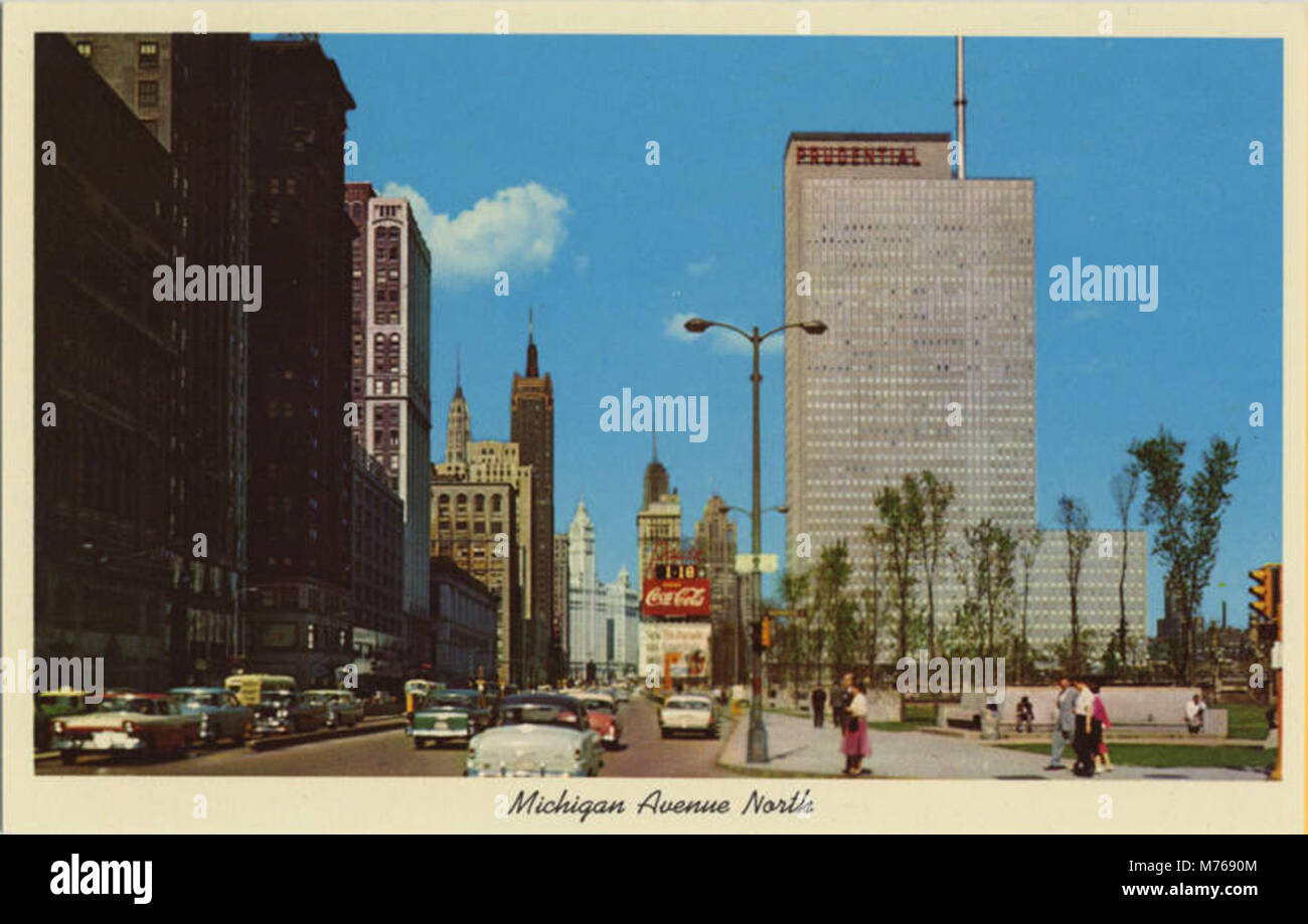 A photograph of Michigan Avenue North, showing the urban landscape and ...
