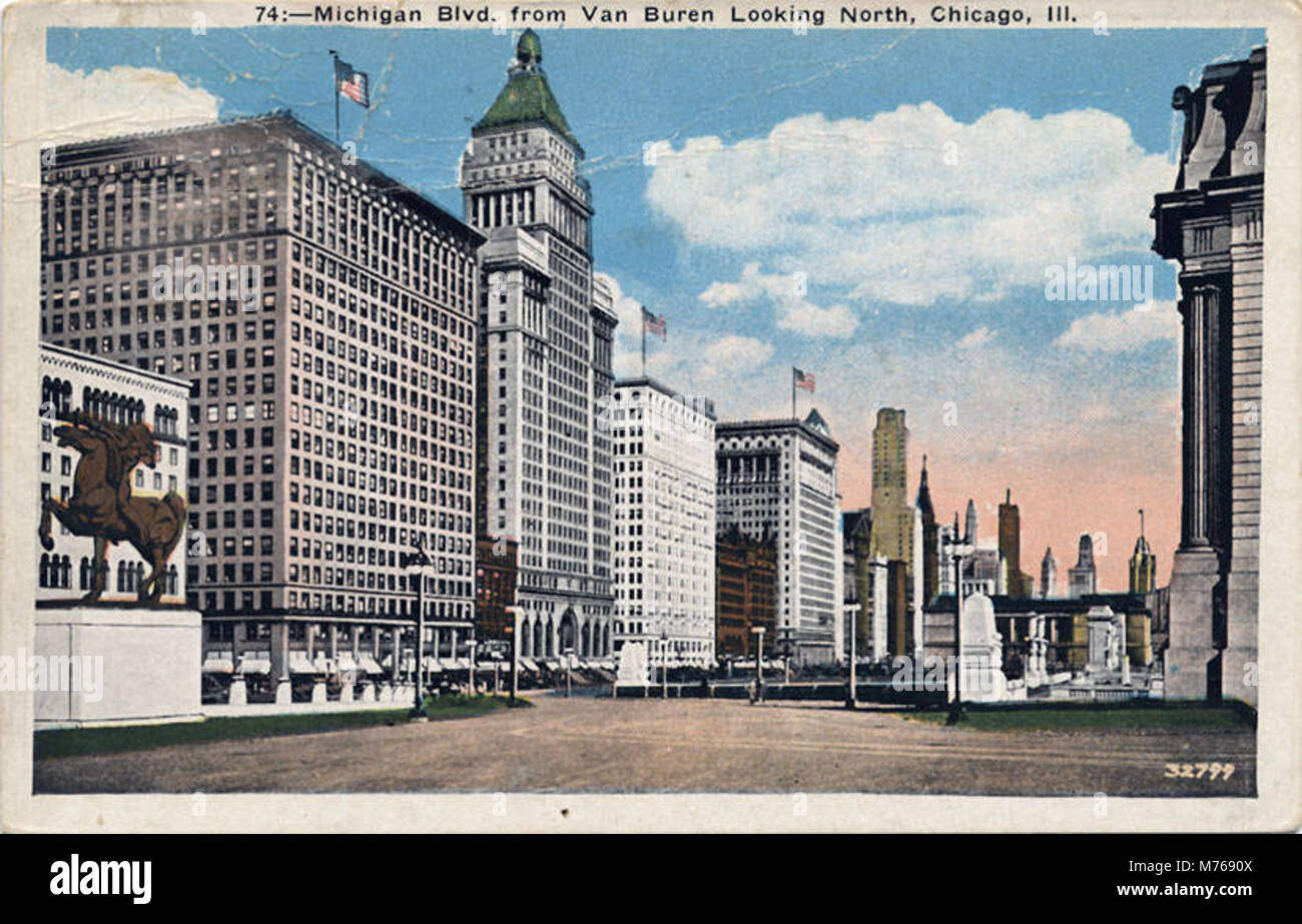 This image shows Michigan Boulevard in Chicago, Illinois, taken from ...