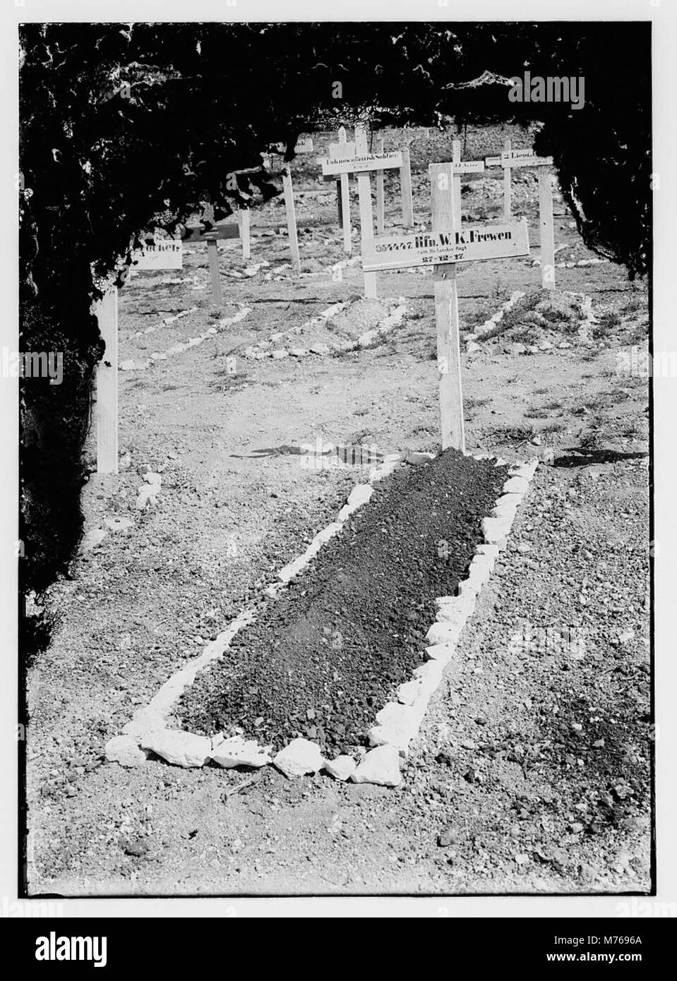 A photograph of a military cemetery in Jerusalem, marking a solemn ...