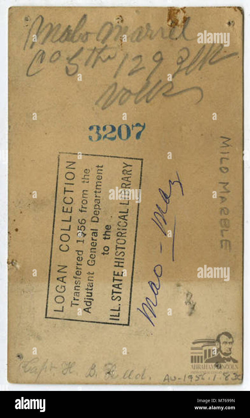 A historical portrait of Milo P. Marble, a notable figure in his field ...