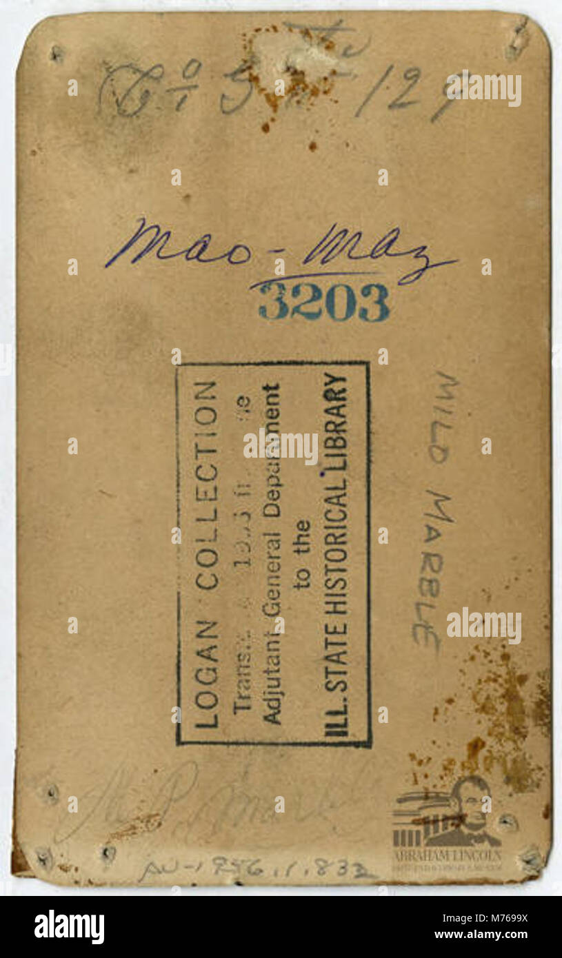 A portrait of Milo P. Marble, likely a historical or political figure ...