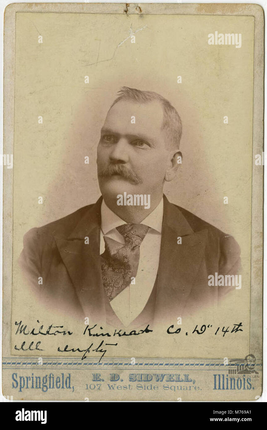 A photograph of Milton Kinkead, a historical figure. This image likely ...