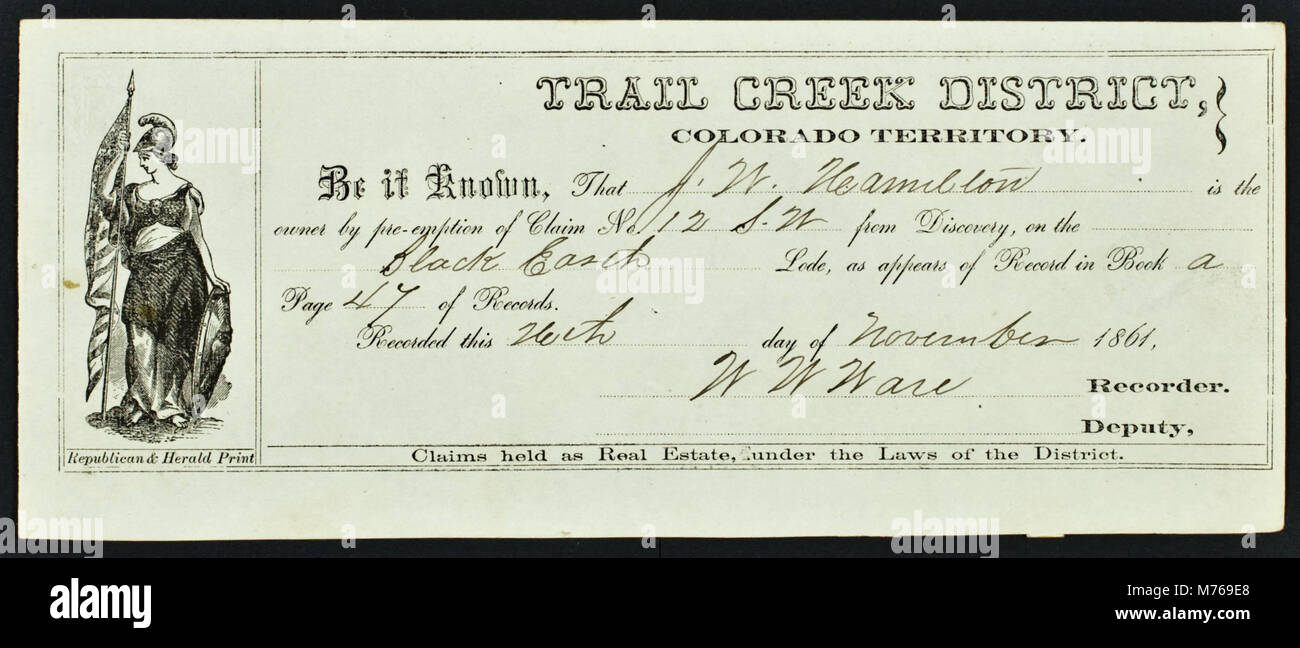 An image showing a mining claim at Colorado Creek, highlighting the ...