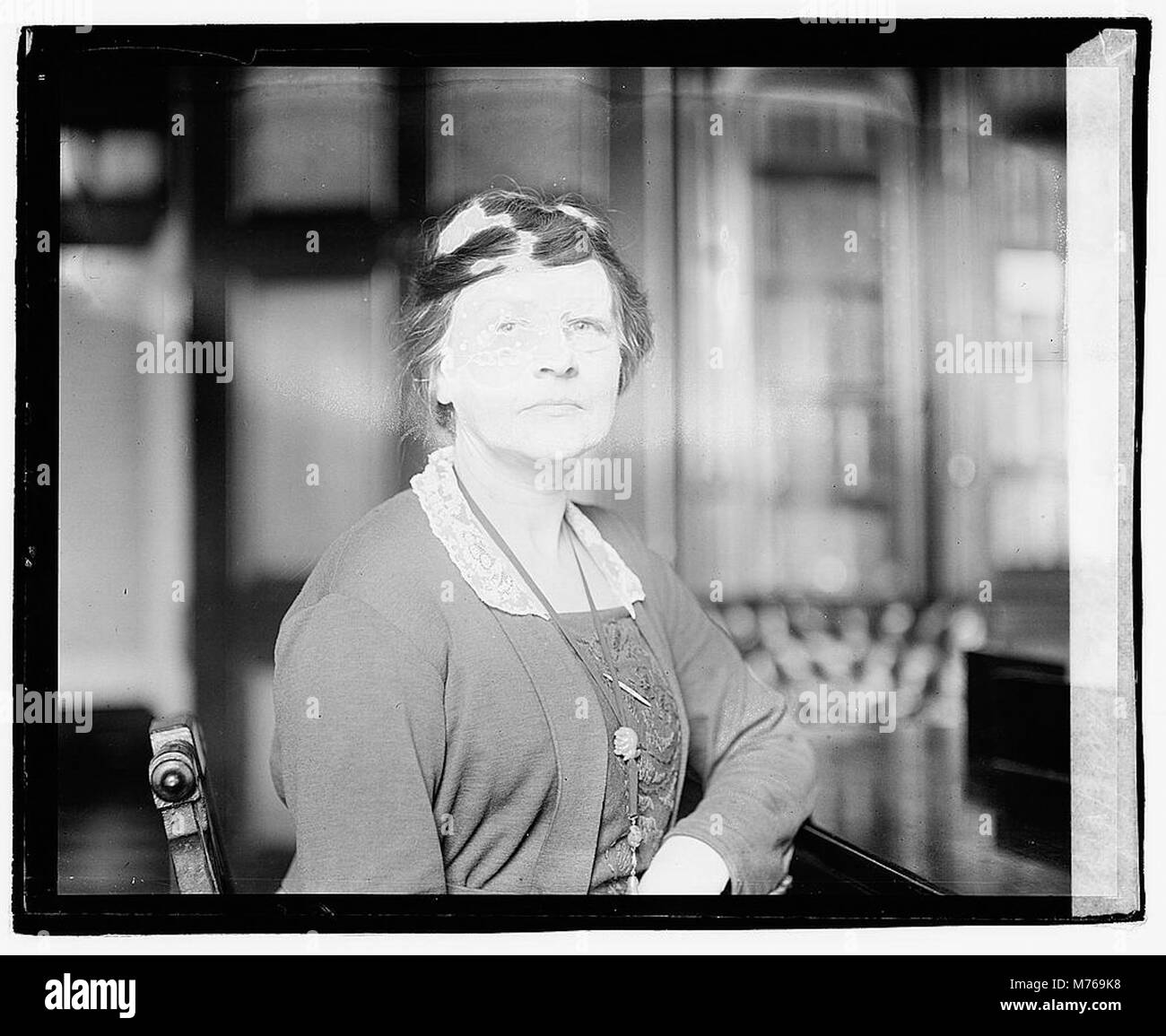 A portrait of Miss Adelia M. Stewart taken on January 8, 1921. The ...