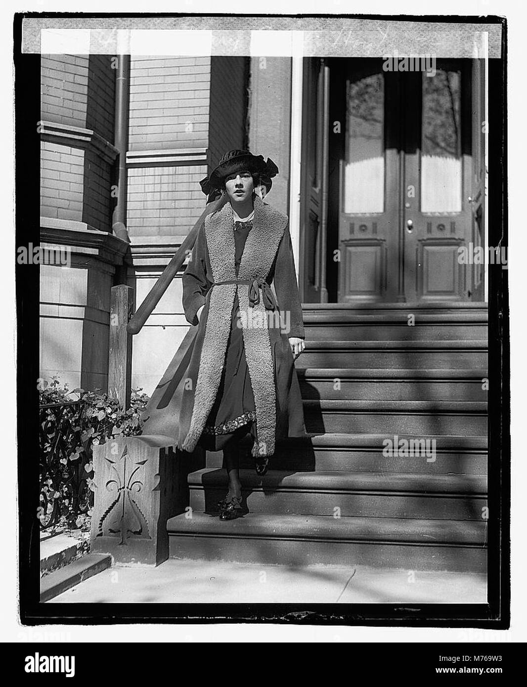 A formal portrait of Miss Mary Emily Hoyt, a historical figure captured ...