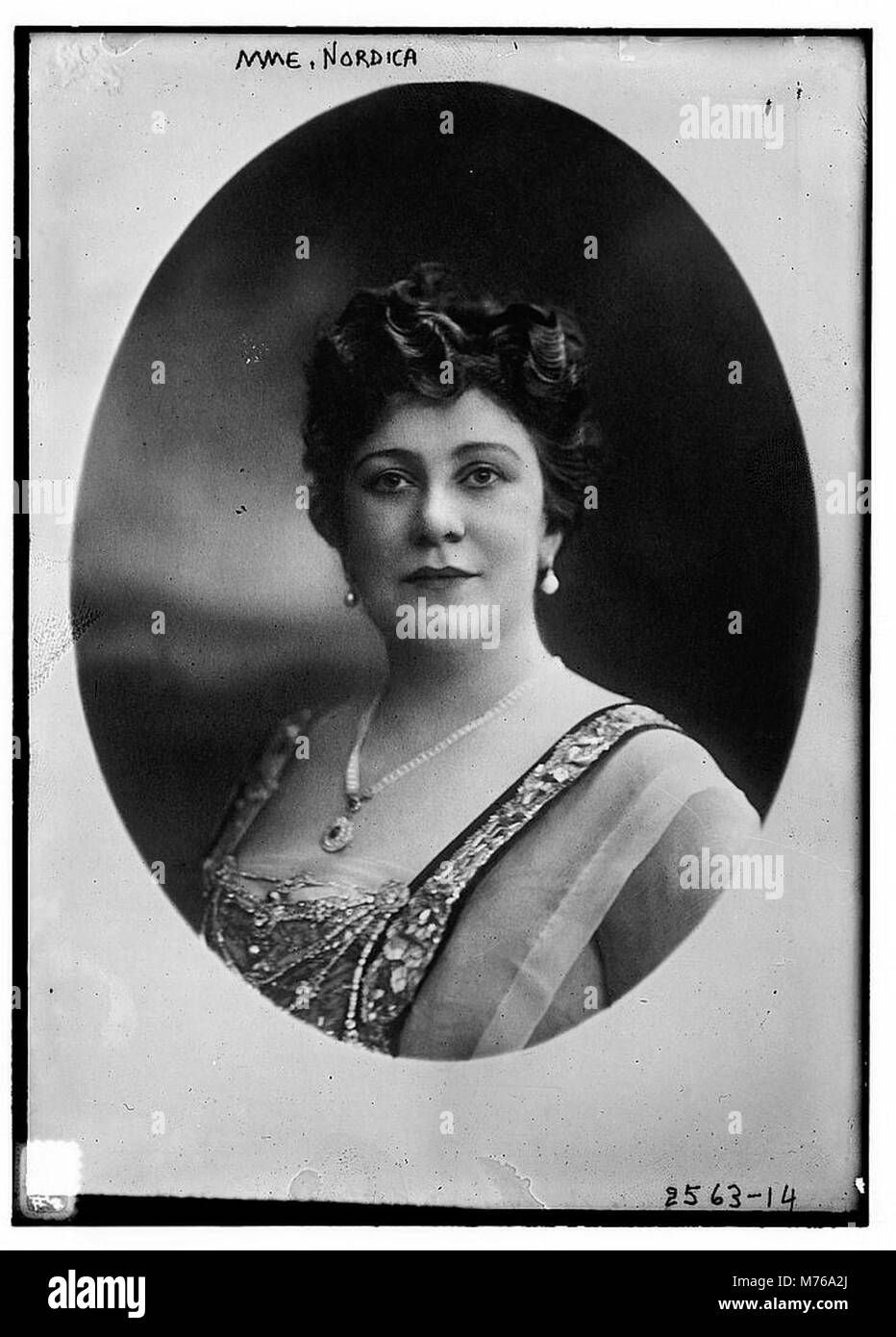 A portrait of Mme. Nordica, a renowned opera singer, captured in a ...