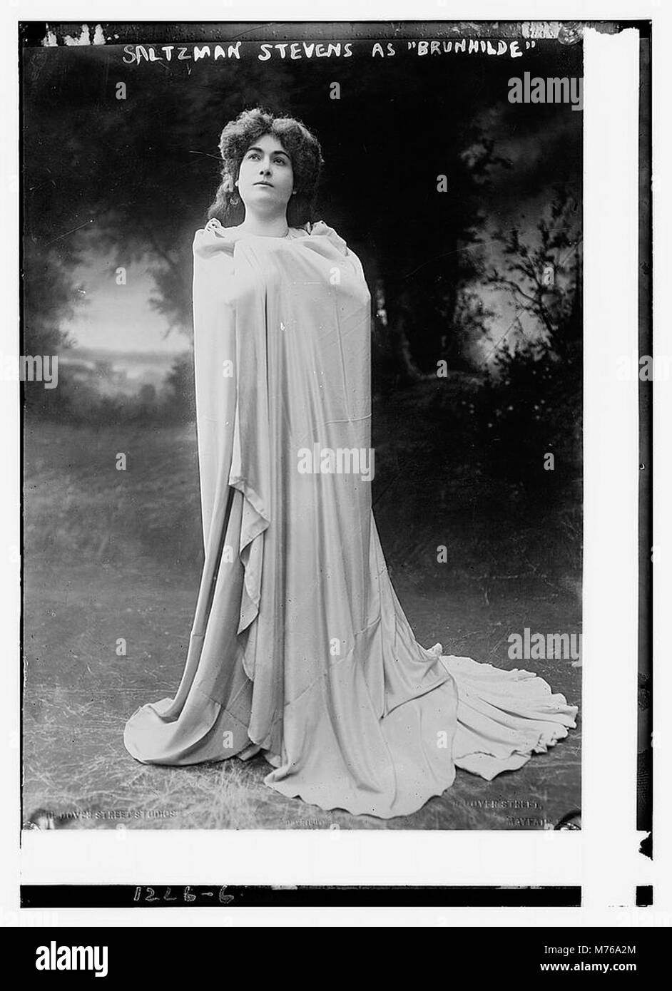 A full-length portrait of Mme. Saltzmak Stevens portraying 'Brunhilde ...